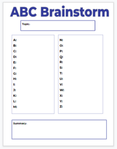 Access Prior Knowledge with ABC Brainstorming • TechNotes Blog