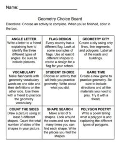 Choice Boards for Active Learning in Math – TCEA TechNotes Blog