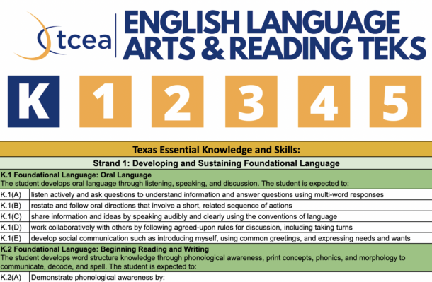 The K-5 ELAR TEKS and Free, Editable Spreadsheets – TCEA TechNotes Blog