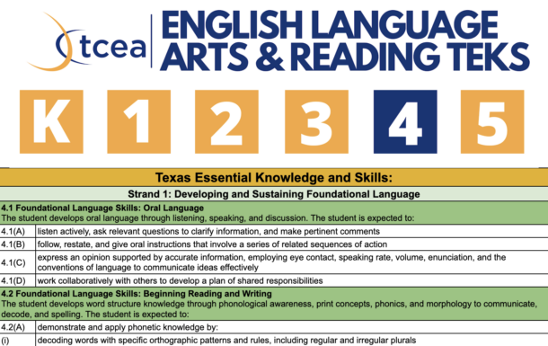 The K-5 ELAR TEKS and Free, Editable Spreadsheets – TCEA TechNotes Blog