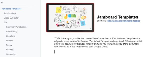 A Curated Collection of Free Jamboard Templates – TCEA TechNotes Blog