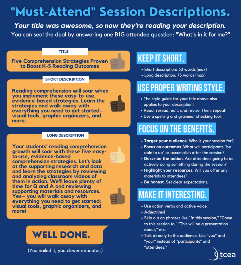 How to Write Call for Presenter Titles and Descriptions – TCEA ...