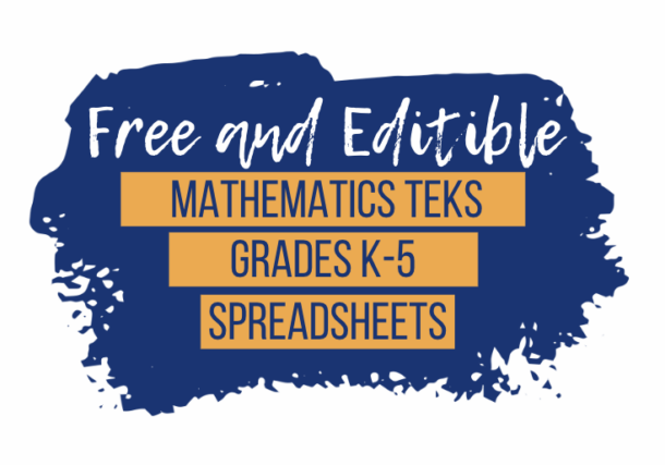 The K-5 Math TEKS and Free, Editable Spreadsheets – TCEA TechNotes Blog