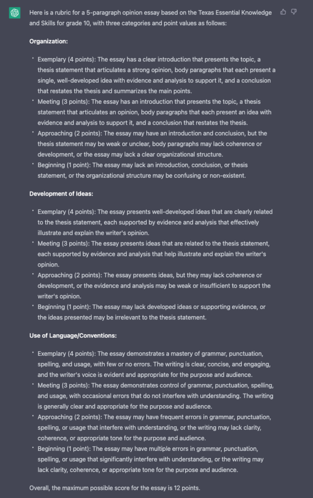 How ChatGPT Can Help with Grading – TCEA TechNotes Blog