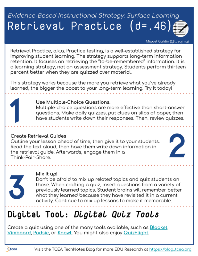 Classquiz A Free Tool Supporting High Effect Size Instructional Strategies Tcea Technotes Blog