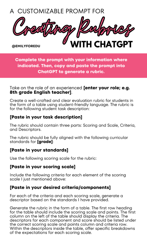 How to Create a Rubric with ChatGPT – TCEA TechNotes Blog