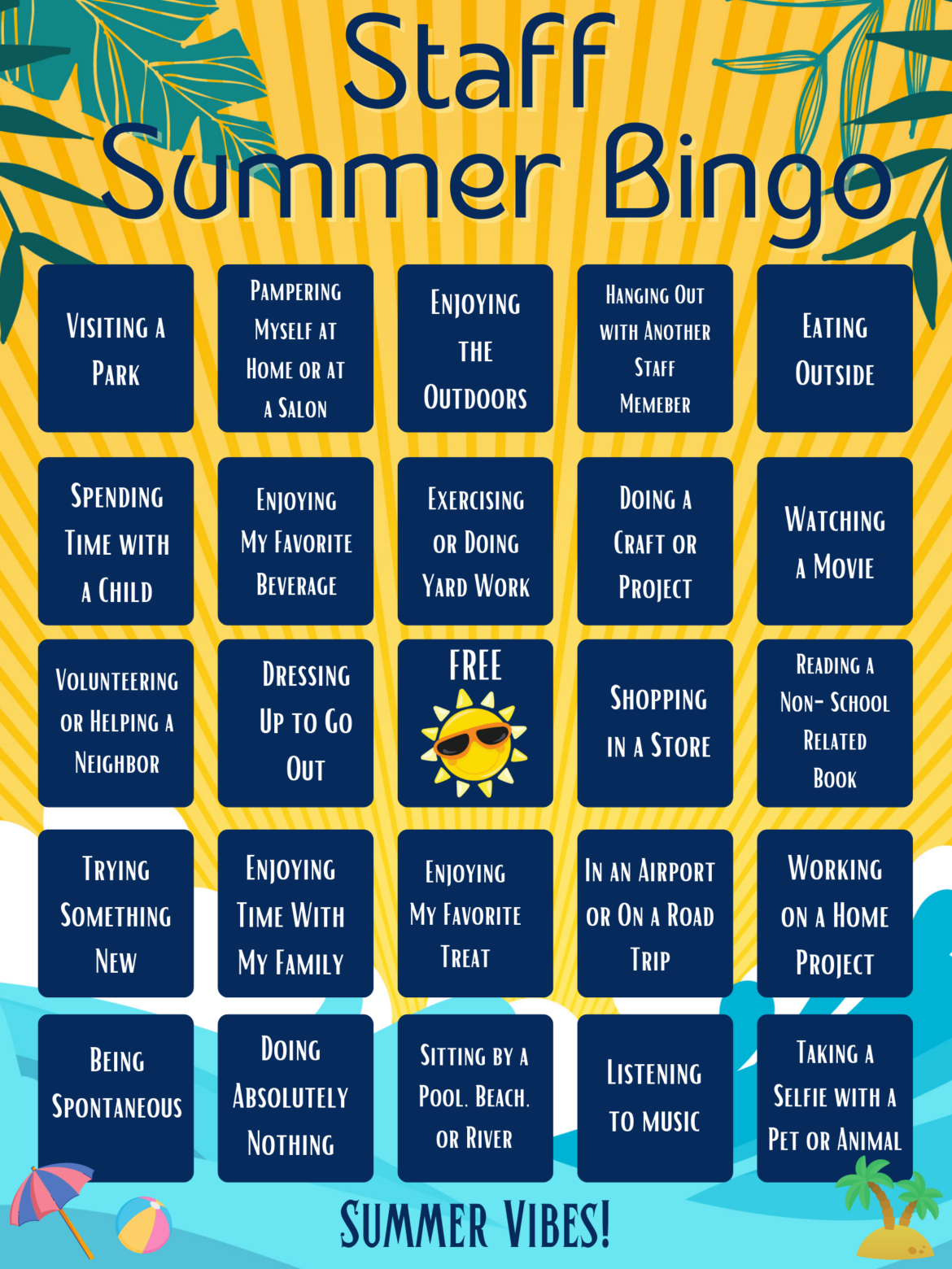 Icebreaker Games for Staff: Summer Staff Bingo – TCEA TechNotes Blog