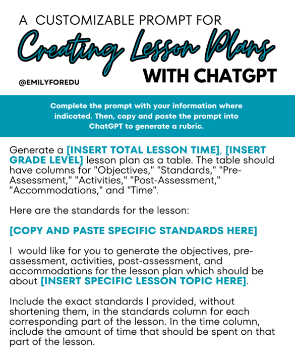 Prompts for Lesson Planning with ChatGPT – TCEA TechNotes Blog