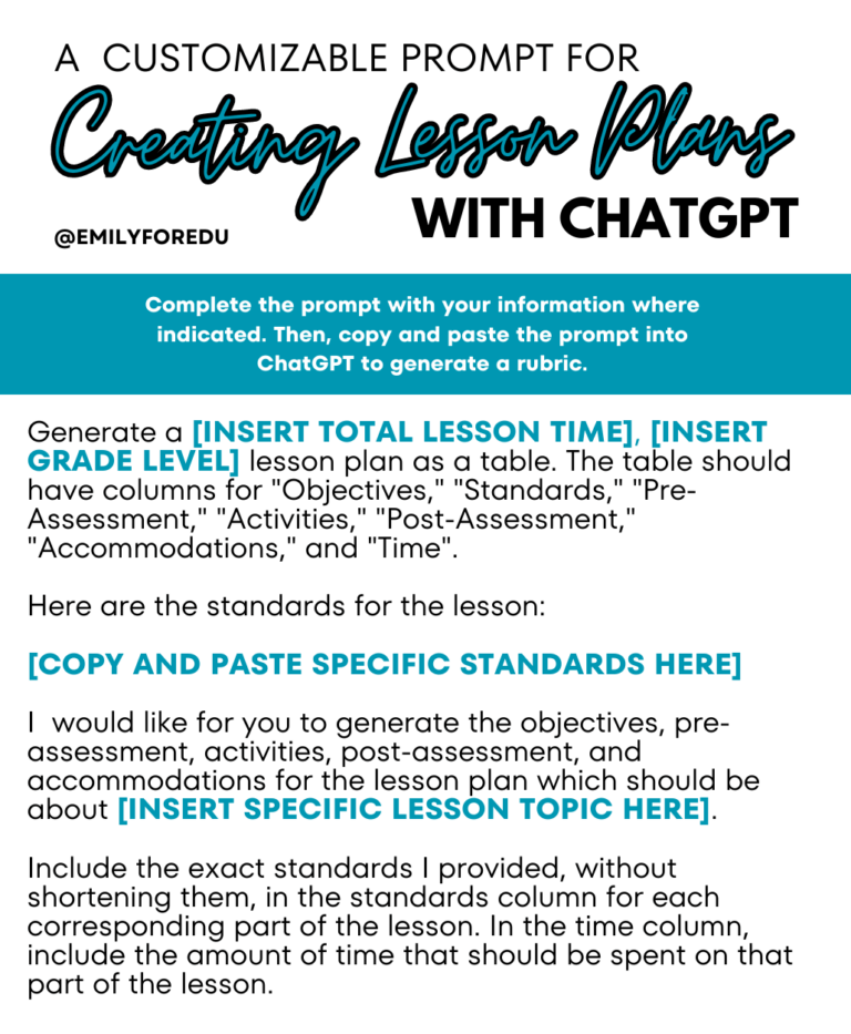 Prompts for Lesson Planning with ChatGPT – TCEA TechNotes Blog