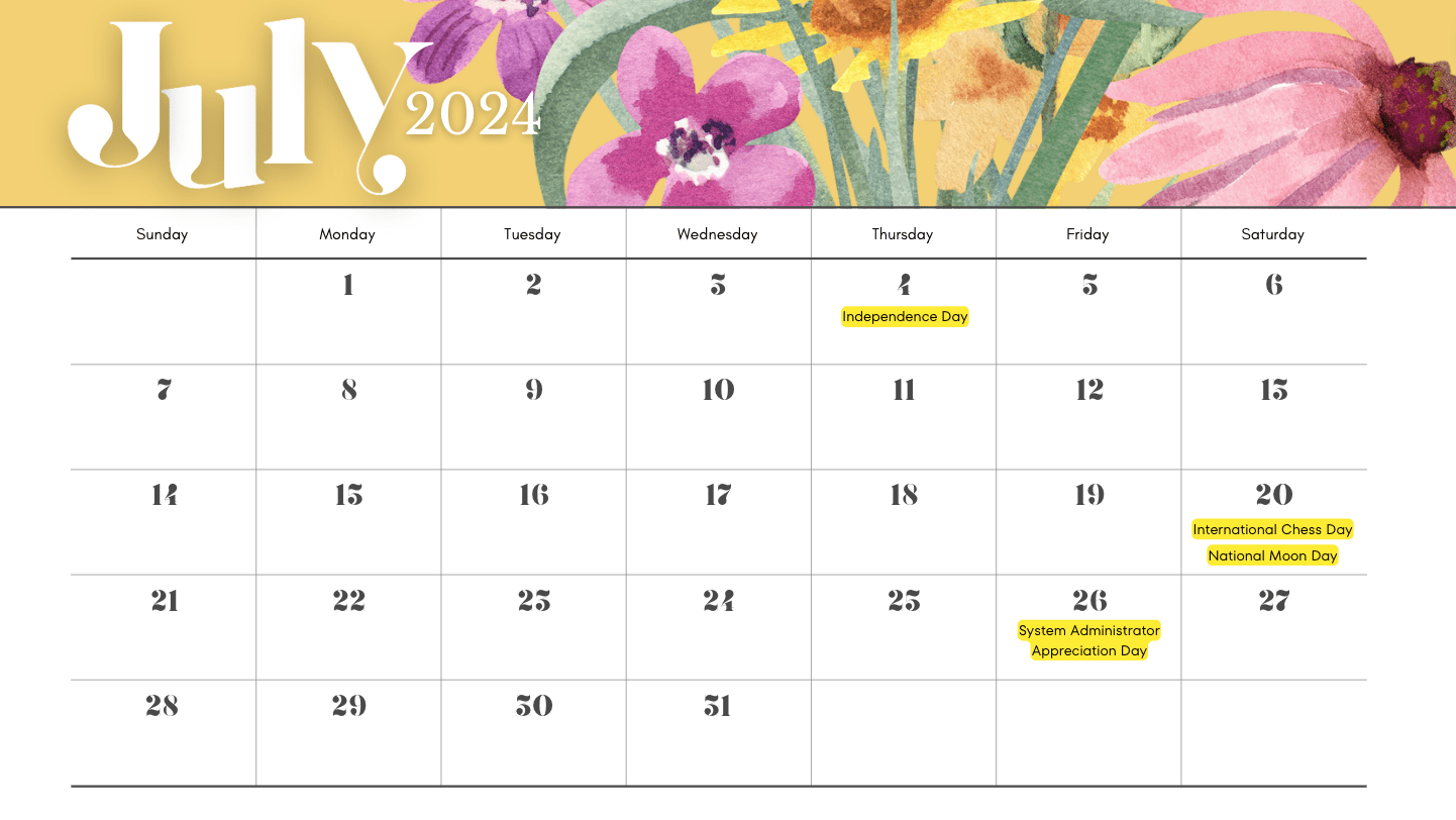 A Back to School Calendar Packed with Celebrations – TCEA TechNotes Blog