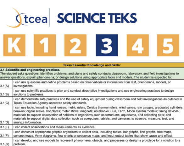 The NEW K-5 Science TEKS and Free, Editable Spreadsheets – TCEA ...
