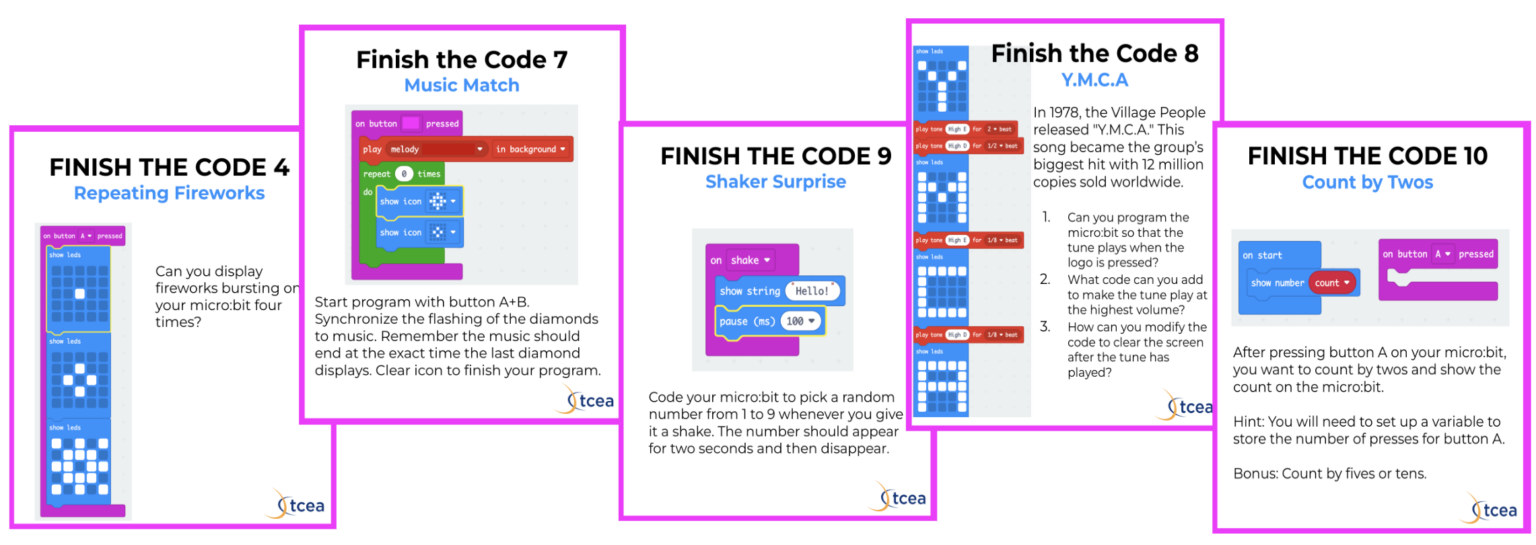 12 micro:bit Block Coding Cards – TCEA TechNotes Blog